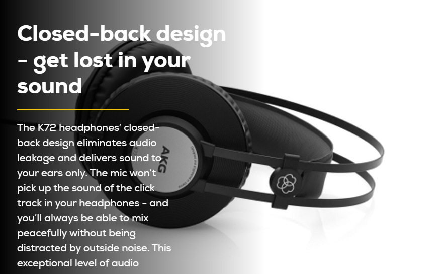 AKG Pro Audio K72 Wired Black Studio Headphone Price in Bangladesh | RYANS