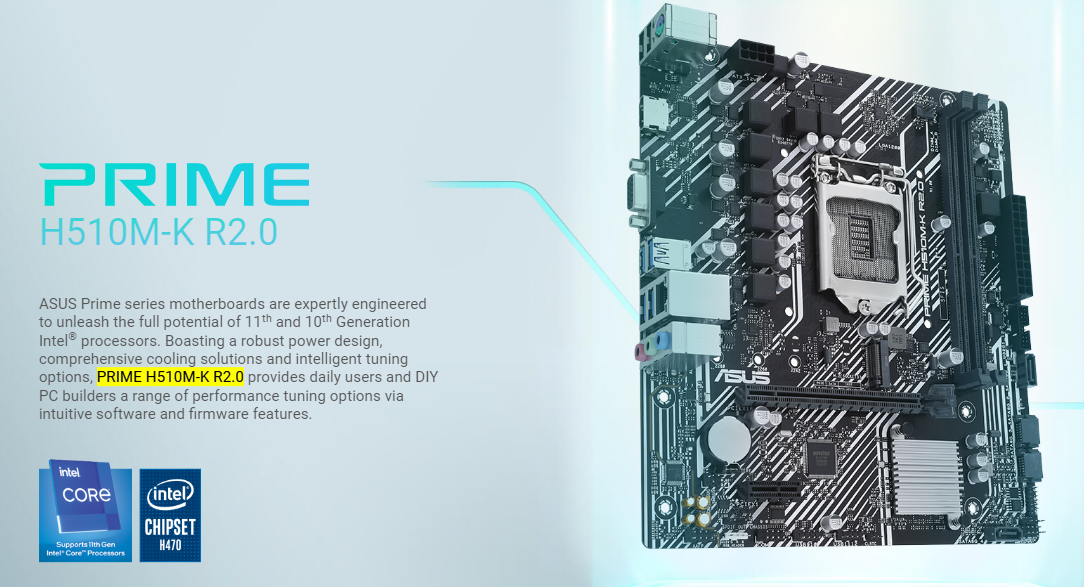 ASUS PRIME H510M-K R2.0 Intel Motherboard Price in BD | RYANS