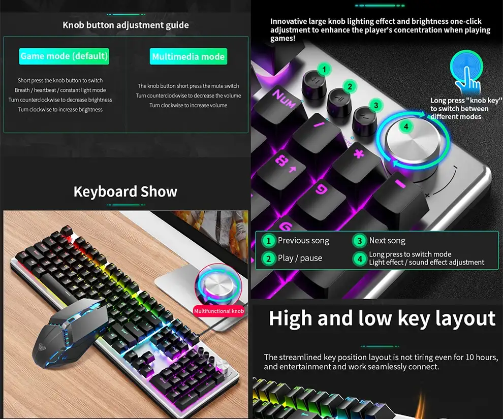 AULA F2028 Wired Membrane Gaming Black Keyboard Price in BD | RYANS