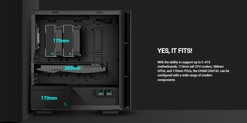 DeepCool CH560 Digital Mid Tower Black Casing Price in BD | RYANS