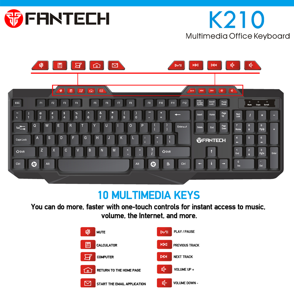 Fantech K210 Wired Black Keyboard Price in BD | RYANS