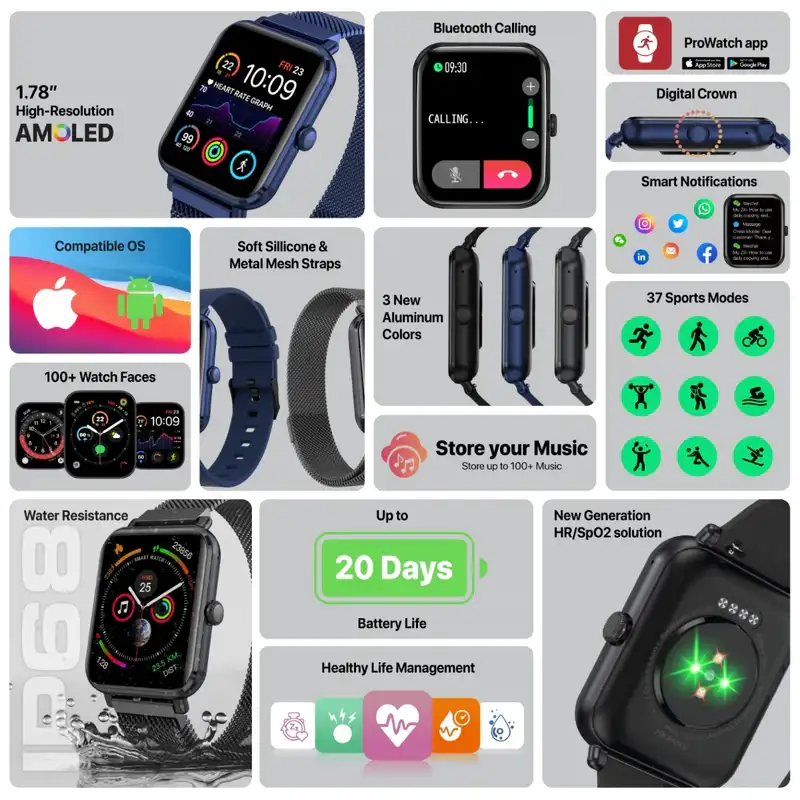 Promate ProWatch-M18 Smartwatch Price in Bangladesh | RYANS