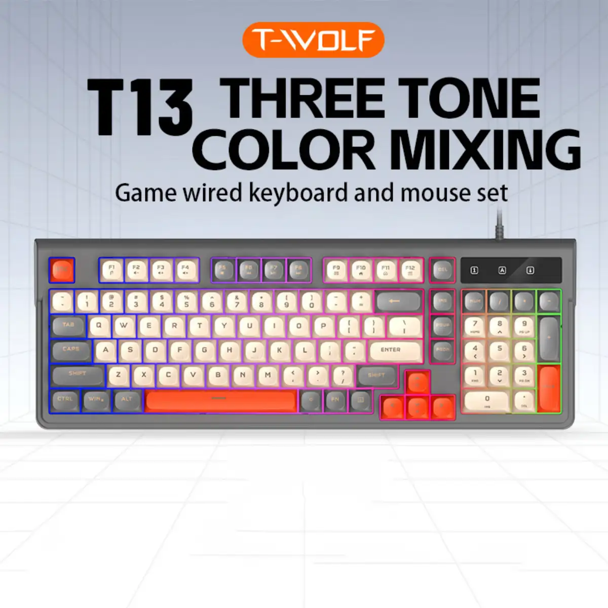 T-WOLF T13 Gray Gaming Keyboard Price in BD | RYANS